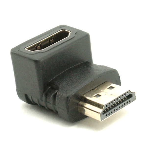 HDMI Male To Female 90° Plug Adapter – Gold Touch