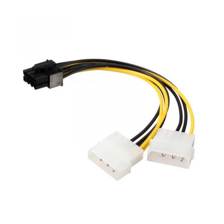 2 Molex 4 Pin IDE To 8Pin PCIe Cable – Gold Touch