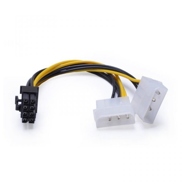 2 Molex 4 Pin IDE To 8Pin PCIe Cable – Gold Touch