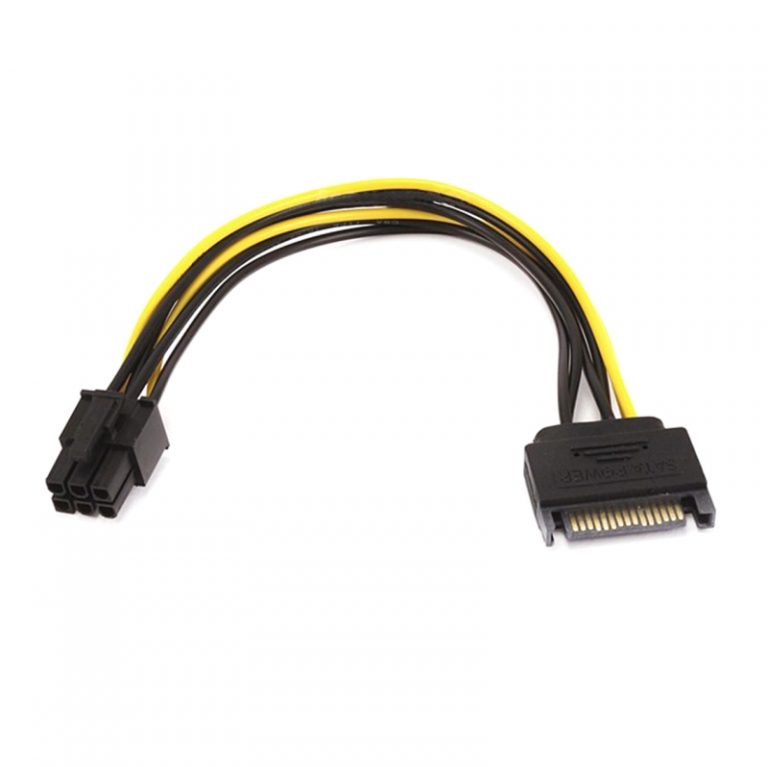 15Pin SATA Power to PCIe 6Pin Graphic Card – Gold Touch