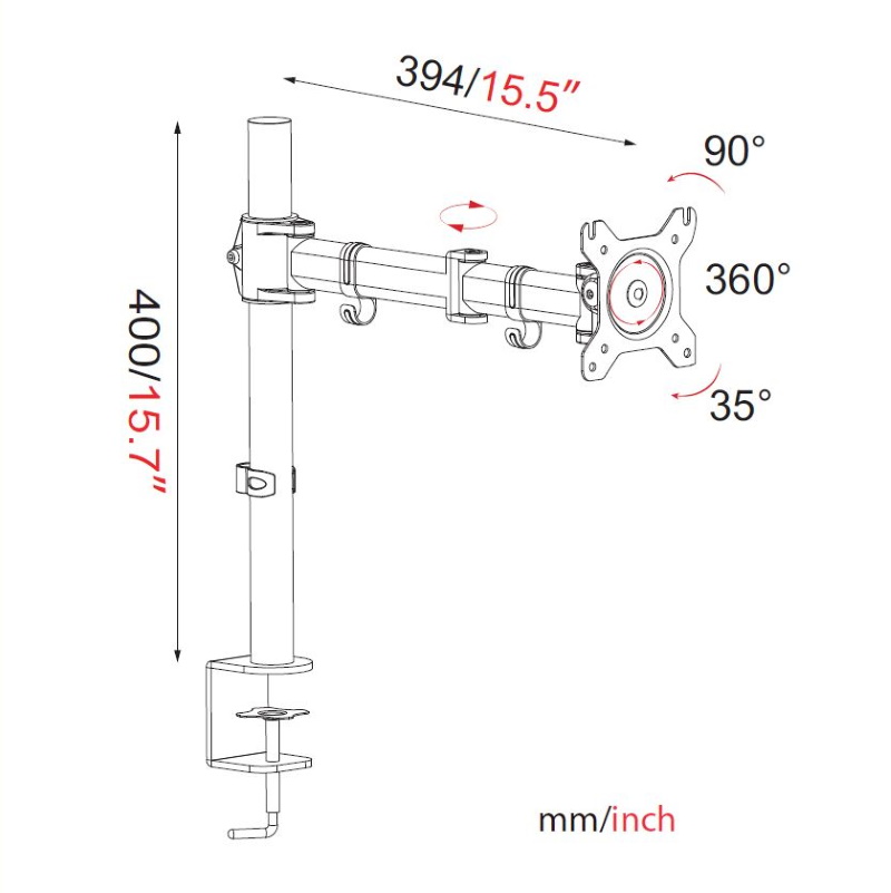 Single Monitor Mount – Gold Touch
