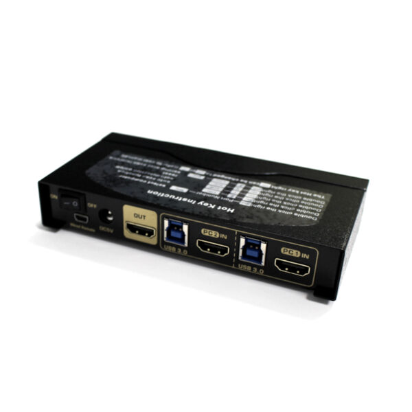 HDMI KVM Switch 4K@60With Cables – 2 ports – Gold Touch